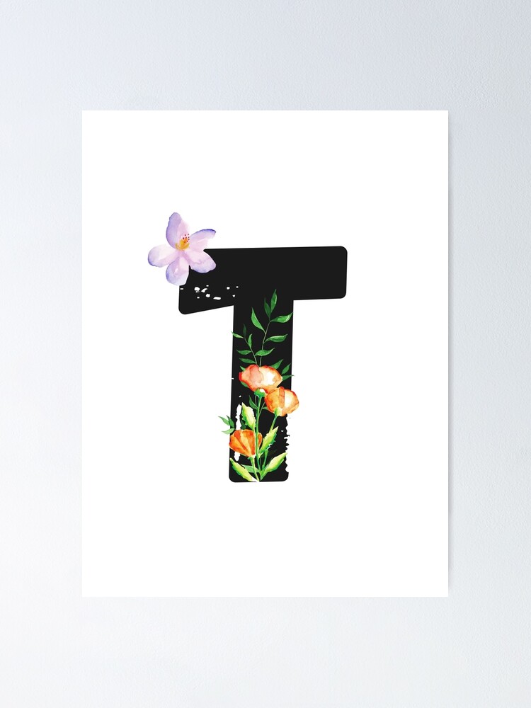 "Letter T - Botanical English Alphabet, Name Initial" Poster for Sale ...