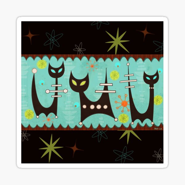 "Atomic Cats" Sticker for Sale by BunnyThePainter | Redbubble
