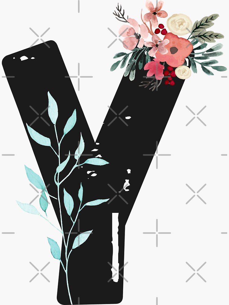 "Letter Y - Botanical English Alphabet, Name Initial" Sticker for Sale ...