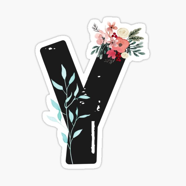 "Letter Y - Botanical English Alphabet, Name Initial" Sticker for Sale ...