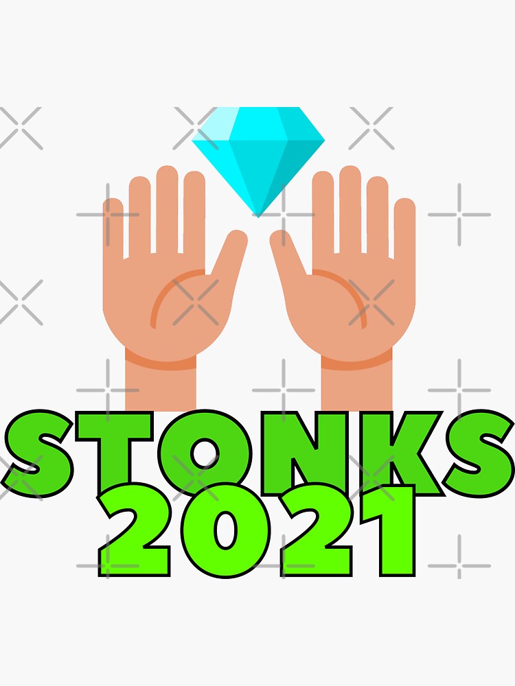 "wallstreetbets diamond hands stonk meme GME 2021" Sticker for Sale by ...