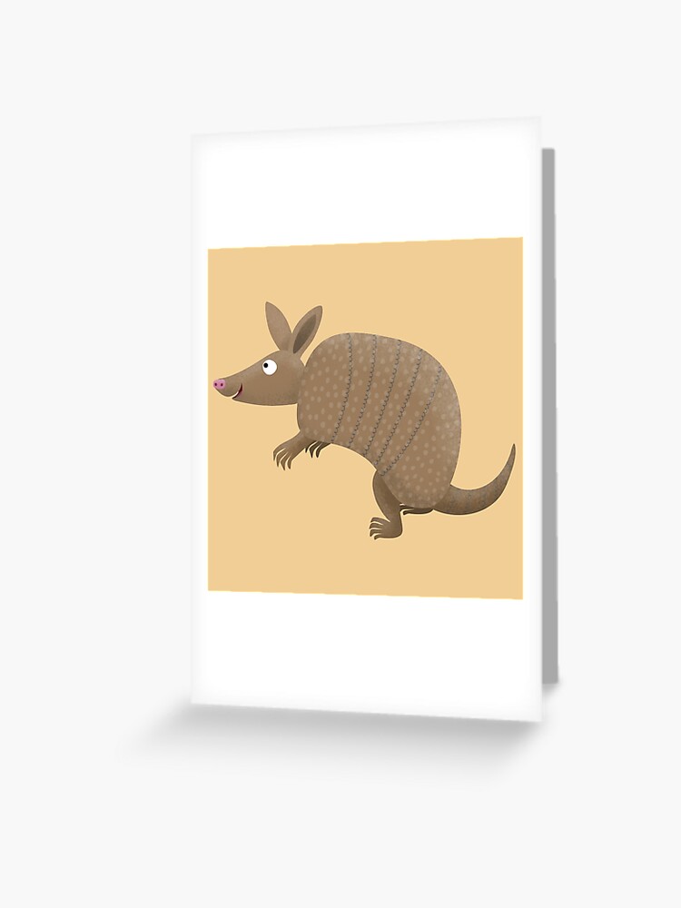 "Funny armadillo happy cartoon illustration" Greeting Card for Sale by ...