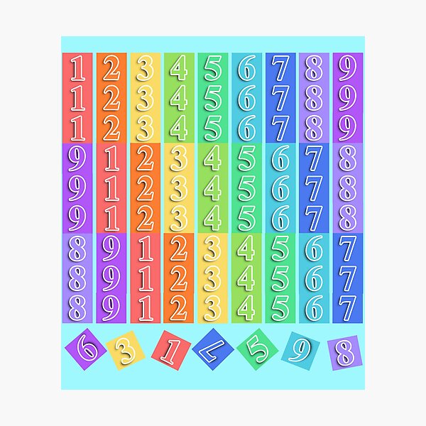 "Rainbow Numbers" Photographic Print by NicoleKidwoman | Redbubble