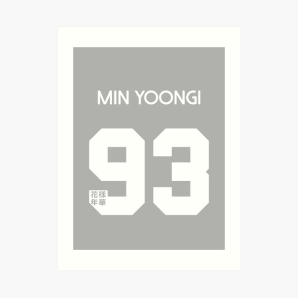 "Min Yoongi (Suga) Real Name BTS Member Jersey HYYH" Art Print by ...