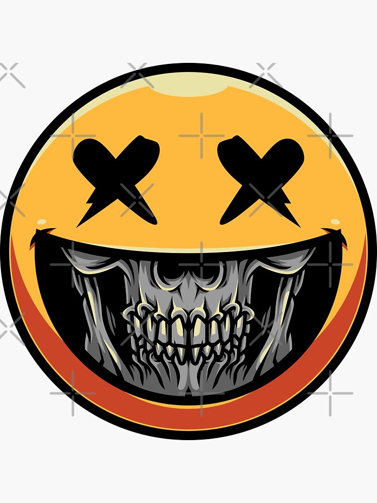 "Smiley Skull Emoji" Sticker for Sale by cl4die | Redbubble