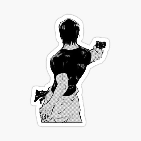 Sticker « Toji Fushiguro avec Gun Manga Panel - Jujutsu Kaisen », par ...