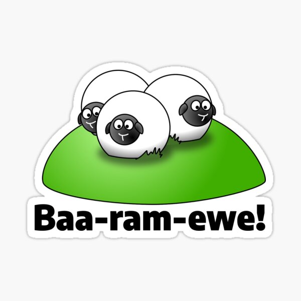 " Baa-ram-ewe!" Sticker for Sale by design1980 | Redbubble