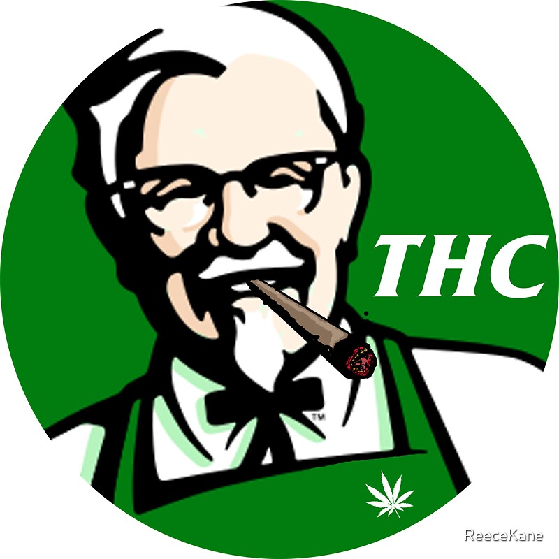 "Finger stickin bud (THC) KFC logo" Stickers by Reece Kane | Redbubble