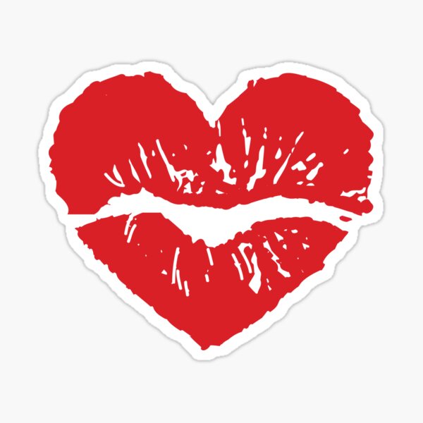 "Heart Shaped Kiss" Sticker by TwatDesign | Redbubble