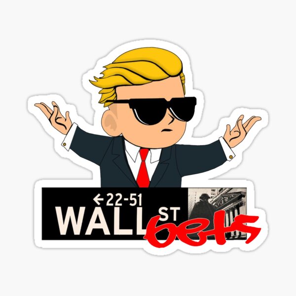 "Wallstreetbets" Sticker for Sale by Arjen Kraan | Redbubble