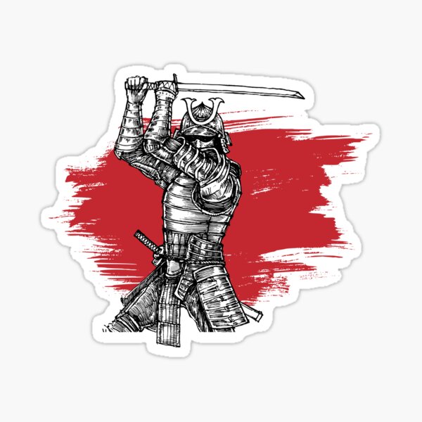 "Japanese Samurai Warrior Armored Ronin Katana" Sticker for Sale by ...
