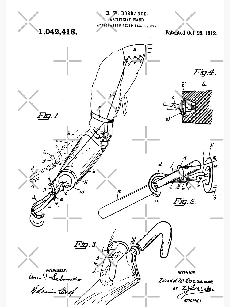"Artificial hand 1912 Patent , Prosthetic hand Patent Artificial hand ...