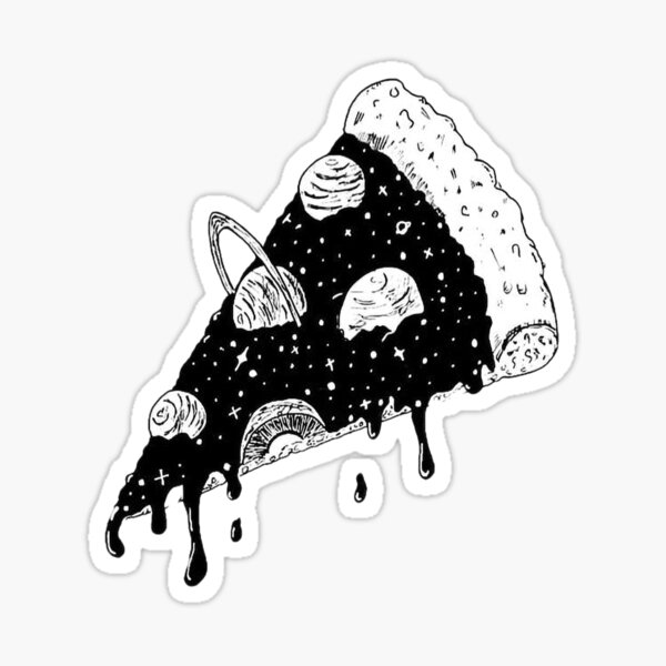 "Space Pizza with Planets" Sticker for Sale by Injaz-BAW | Redbubble