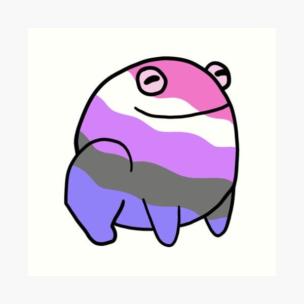 "Pastel Genderfluid Pride Flag Frog" Art Print for Sale by NatStarArt ...