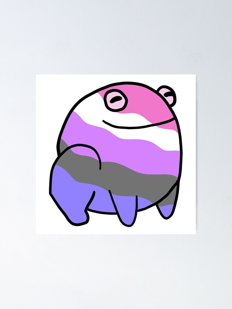 "Pastel Genderfluid Pride Flag Frog" Poster by NatStarArt | Redbubble