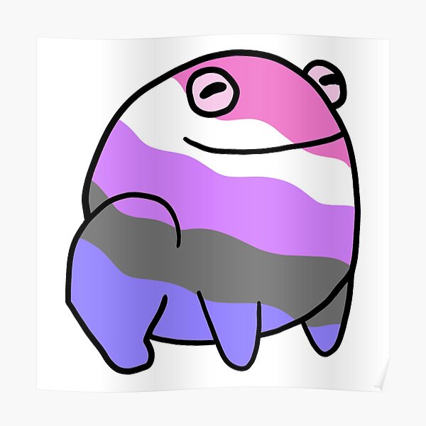 "Pastel Genderfluid Pride Flag Frog" Poster by NatStarArt | Redbubble