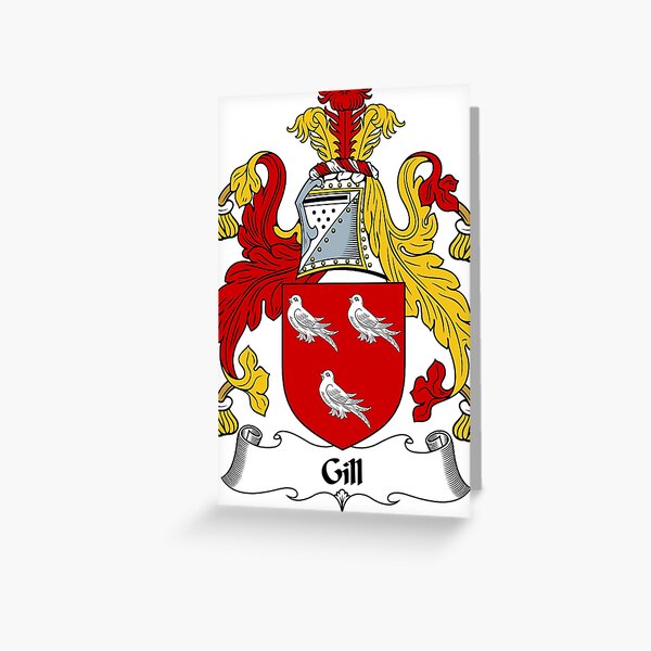 "Gill Coat of Arms / Gill Family Crest" Greeting Card for Sale by ...