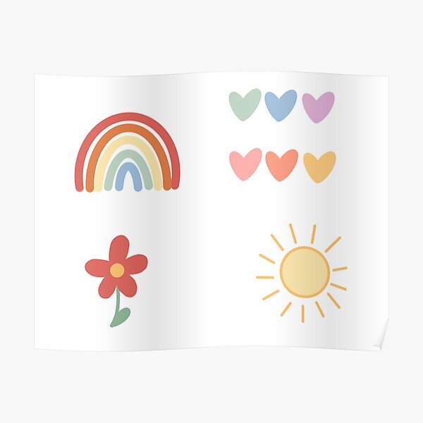 "Rainbow sticker set" Poster for Sale by JeyDesigns | Redbubble