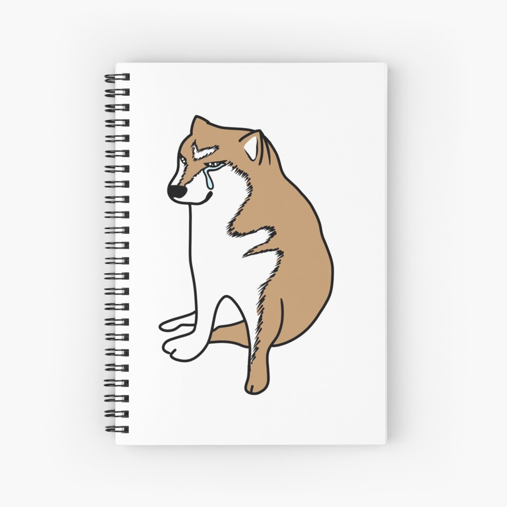 "Crying Cheem Sad Doge Meme" Spiral Notebook for Sale by A147551 ...