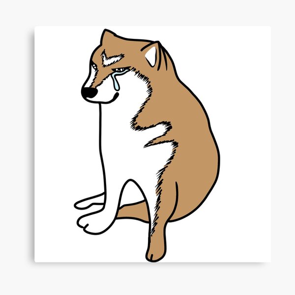 "Crying Cheem Sad Doge Meme" Canvas Print for Sale by A147551 | Redbubble