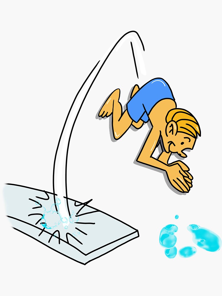 "Duiken Van De Duikplank, diving." Sticker for Sale by Zwembadvergeli1 ...