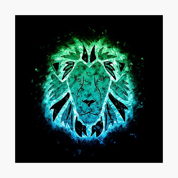 Lámina fotográfica «León verde neón» de SpiliVili | Redbubble