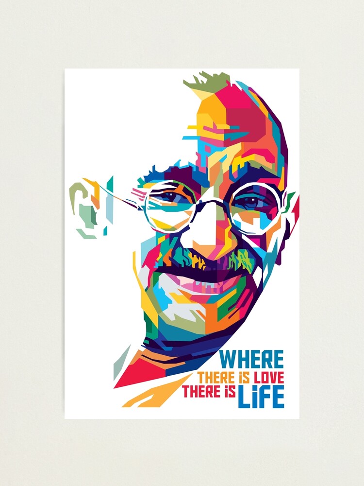 "Mahatma Gandhi Pop art WPAP" Photographic Print for Sale by ...