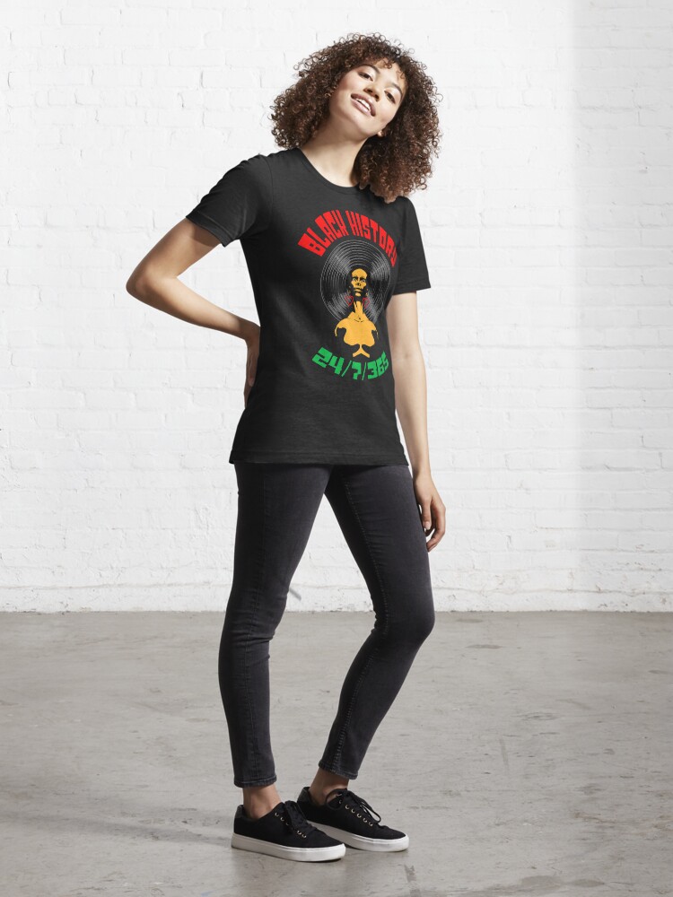 Black History Month 24 7 365 Vinyl Record Lp Afro Music Dj T Shirt For Sale By Grandeduc