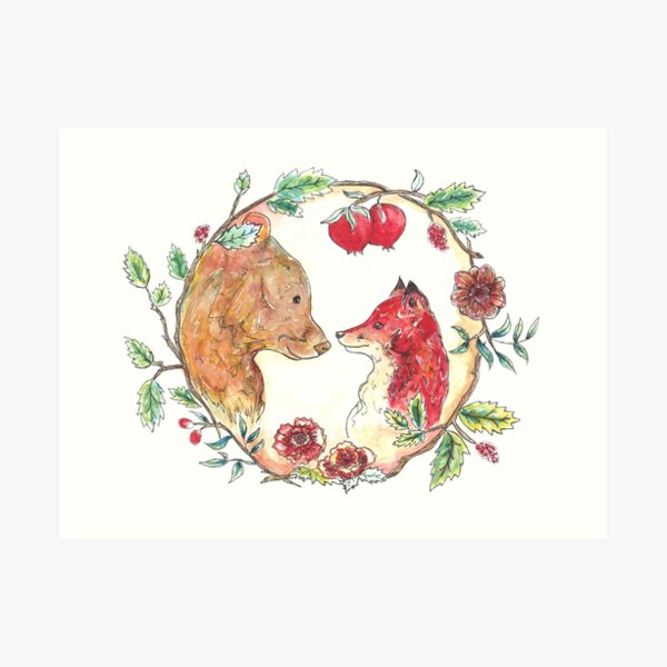 Bear And Fox Wall Art | Redbubble
