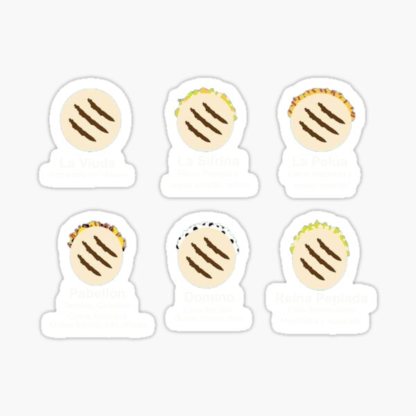 "Varieties of Venezuelan Arepas" Sticker for Sale by OriginalTshirt1 ...