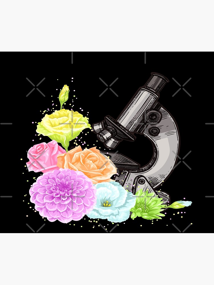 "DECORATIVE FLOWER BORDER MICROSCOPE MEDICAL LABORATORY SCIENTIST ...