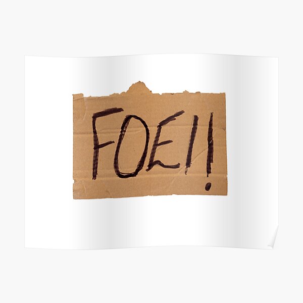 "Stukje carton met de tekst “Foei!”" Poster for Sale by funkyworm ...