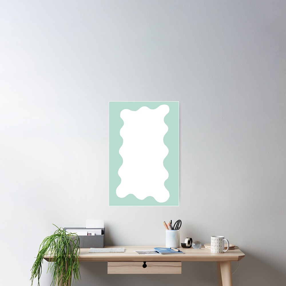 "Abstract Squiggle Frame in mint green" Poster for Sale by ...