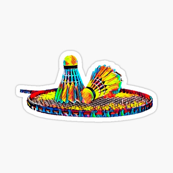 "badminton lovers art" Sticker by ozelladickens | Redbubble