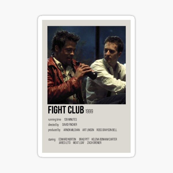 "Fight Club movie poster" Sticker by emilyfdowell | Redbubble