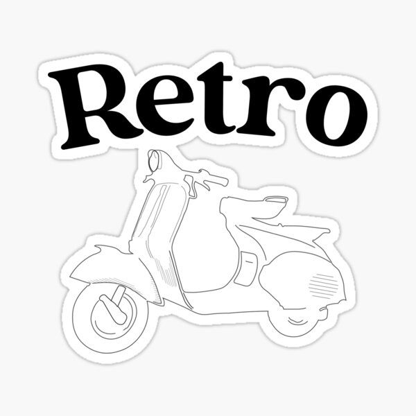 "Retro Vespa - Vintage Scooter" Sticker for Sale by NoelNimmad | Redbubble