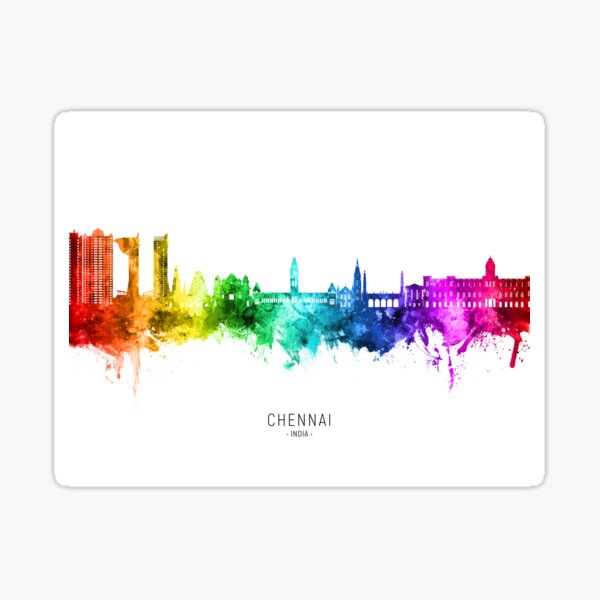 "Chennai Skyline India" Sticker for Sale by Michael Tompsett | Redbubble