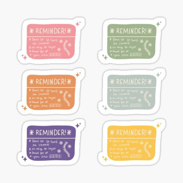 "Mental health reminders" Sticker by Inspiredbydavie | Redbubble
