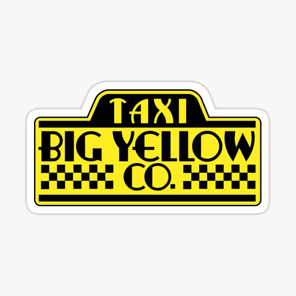 "Big Yellow Cab Co." Sticker for Sale by ArtofDissent | Redbubble