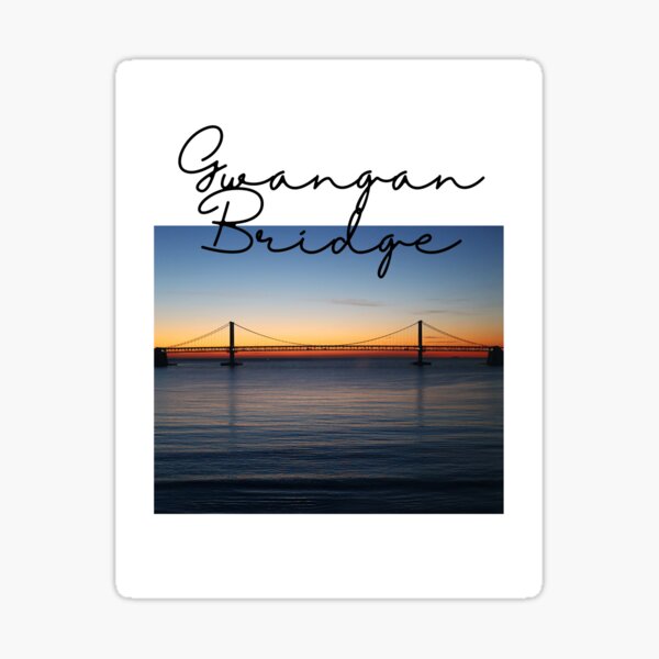 "Sunrise of Gwangan Bridge" Sticker for Sale by Cananywhere | Redbubble