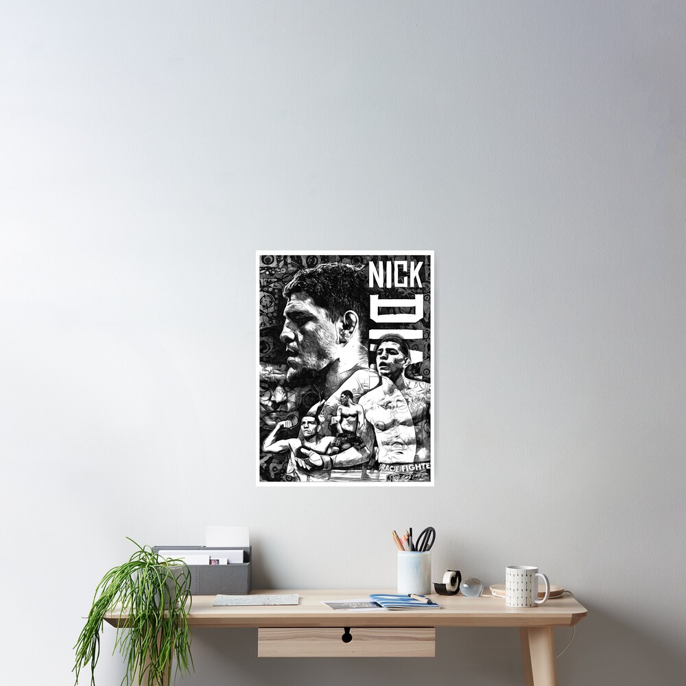 "Nick Diaz Black and White Drawing" Poster by SavageRootsMMA | Redbubble