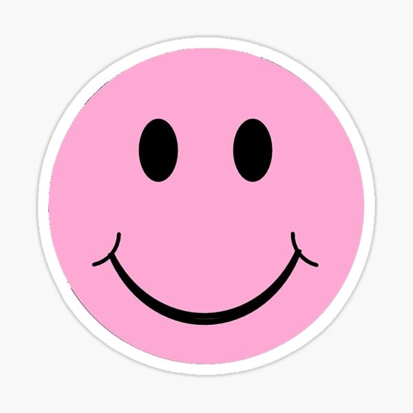 "Pink smiley face" Sticker for Sale by tinyhat- | Redbubble