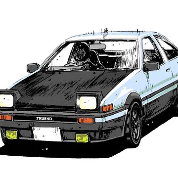 "Takumi Fujiwara's Trueno 86" Sticker for Sale by ilFrambo | Redbubble