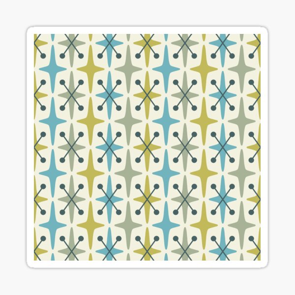 "Mid Century Modern Abstract Star Pattern 472" Sticker for Sale by ...