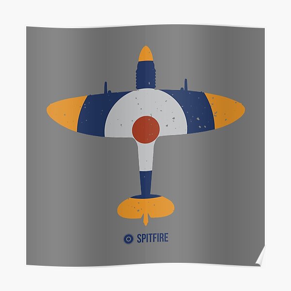 "RAF Spitfire Top View Silhouette Roundel" Poster for Sale by artbyedo ...