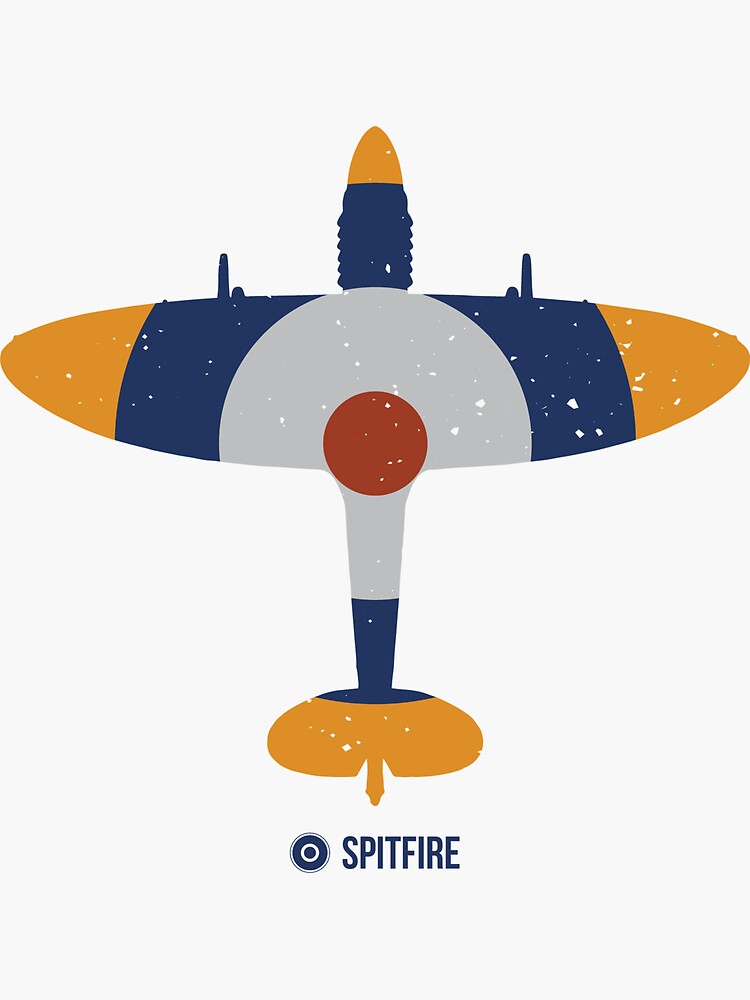 "RAF Spitfire Top View Silhouette Roundel" Sticker for Sale by artbyedo ...
