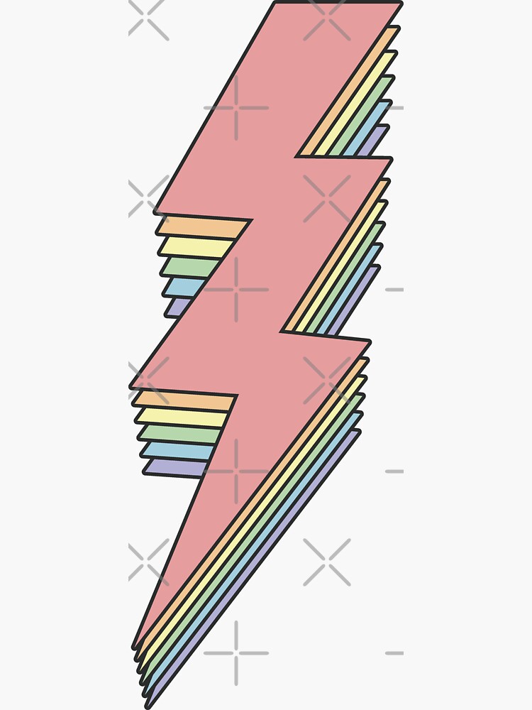 "Rainbow Lightning Bolt" Sticker for Sale by ColorRitual | Redbubble