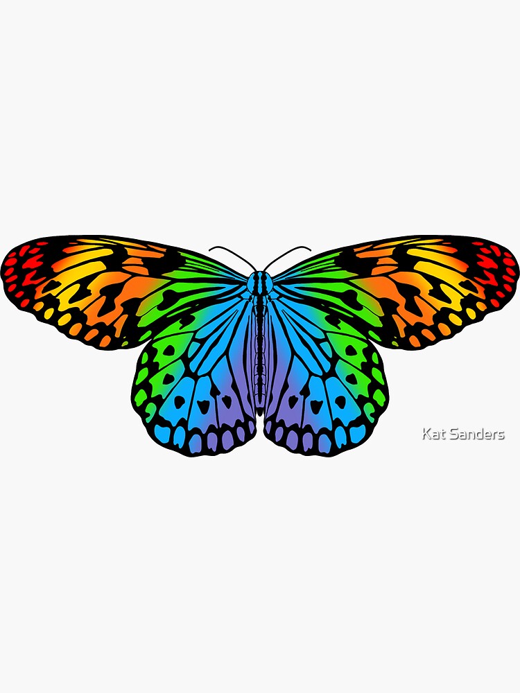 "Rainbow LGBTQIA+ Pride Butterfly" Sticker for Sale by paintedkat | Redbubble
