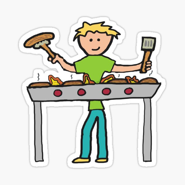"Barbecue BBQ Grill" Sticker for Sale by Mark-Ewbie | Redbubble