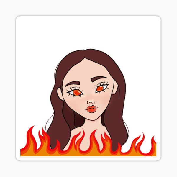 "Fire girl " Sticker for Sale by ForNoelle | Redbubble